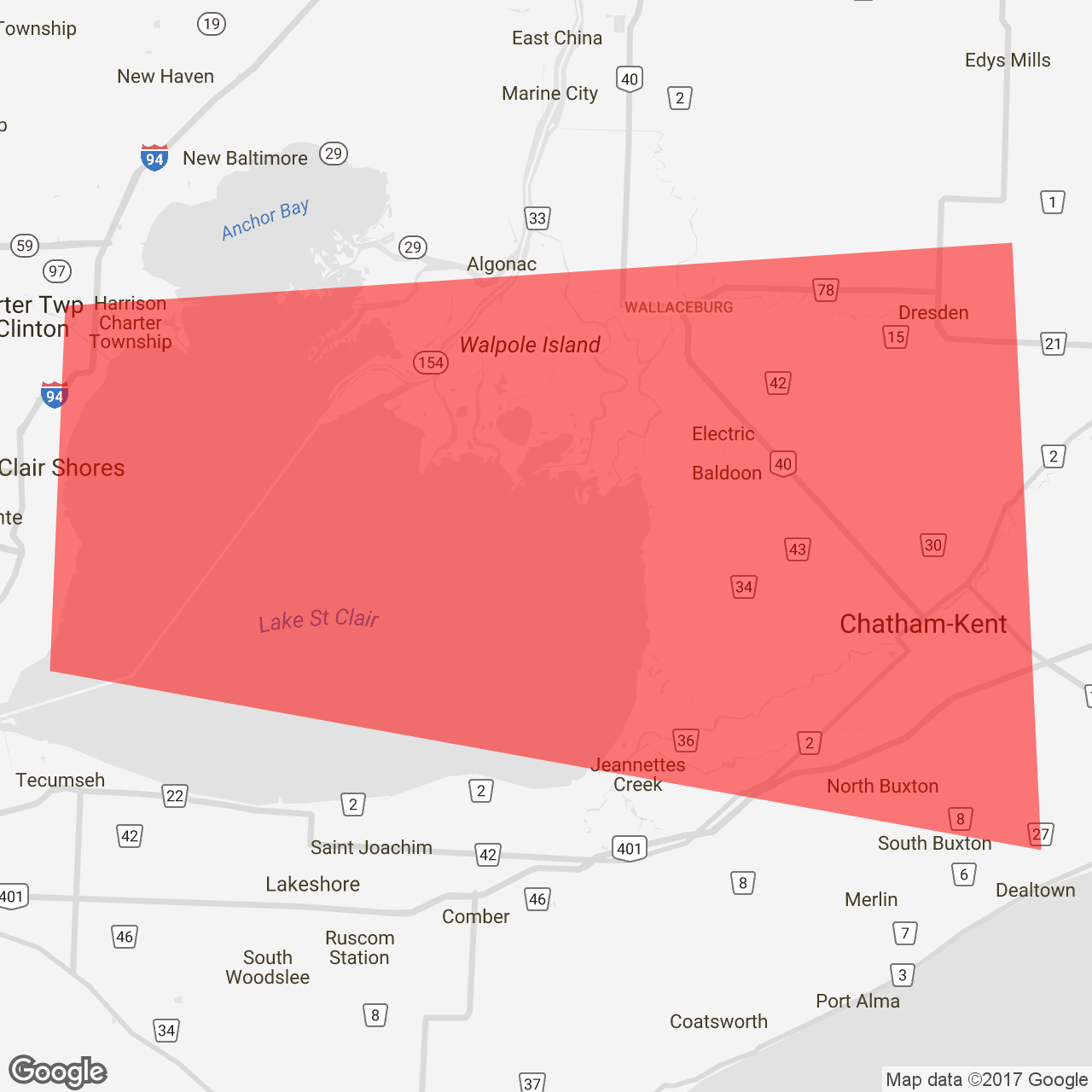 TORNADO WARNING in effect Lake St. Clair #onstorm