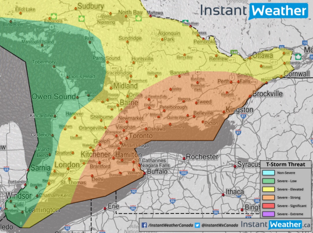 Widespread Severe Thunderstorms Across Southern Ontario Ahead of a Cooldown