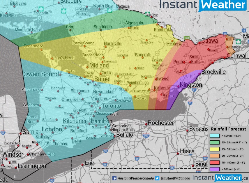 Substantial Rainfall and Strong Wind Gusts for Eastern Ontario on ...
