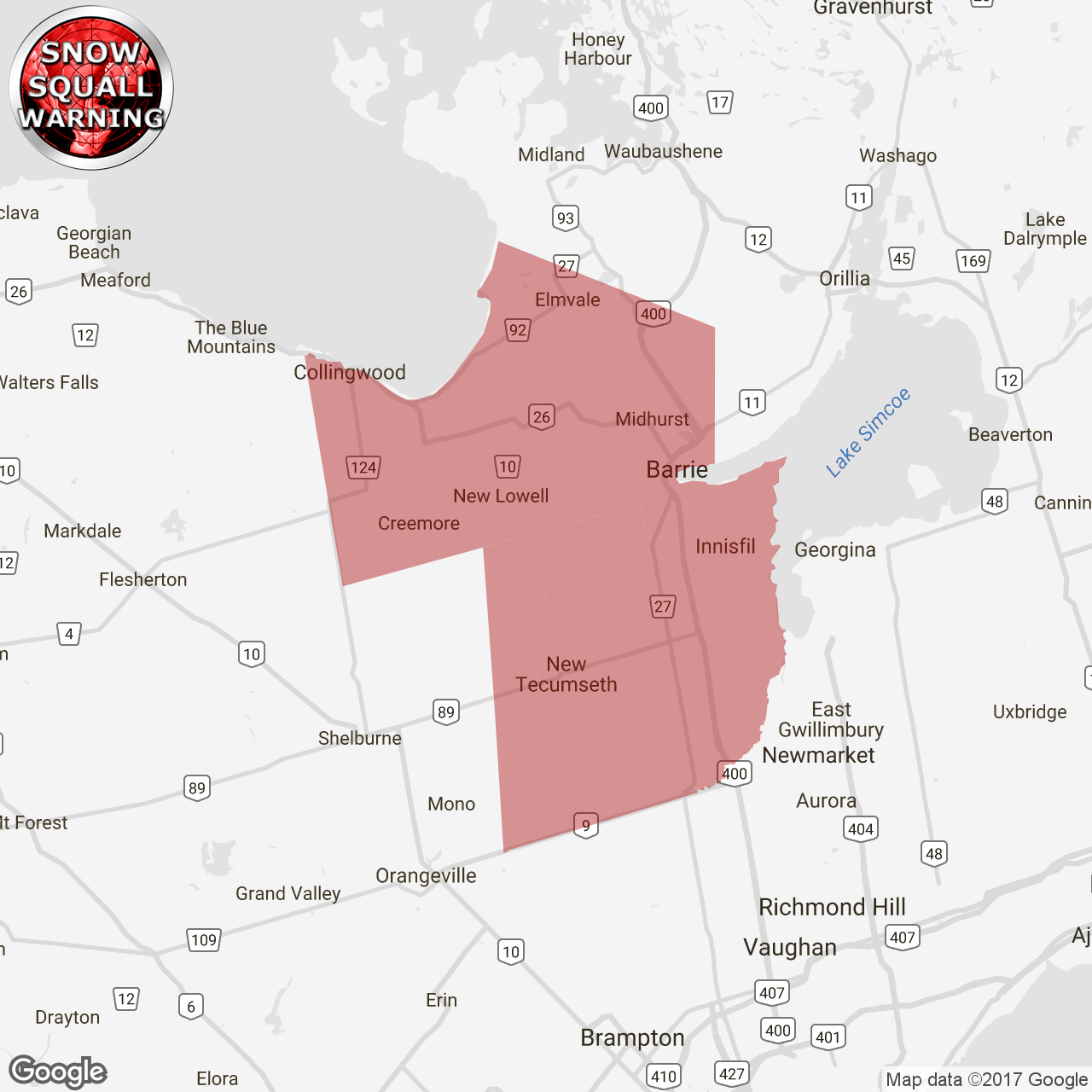 Snow Squall Warning Issued