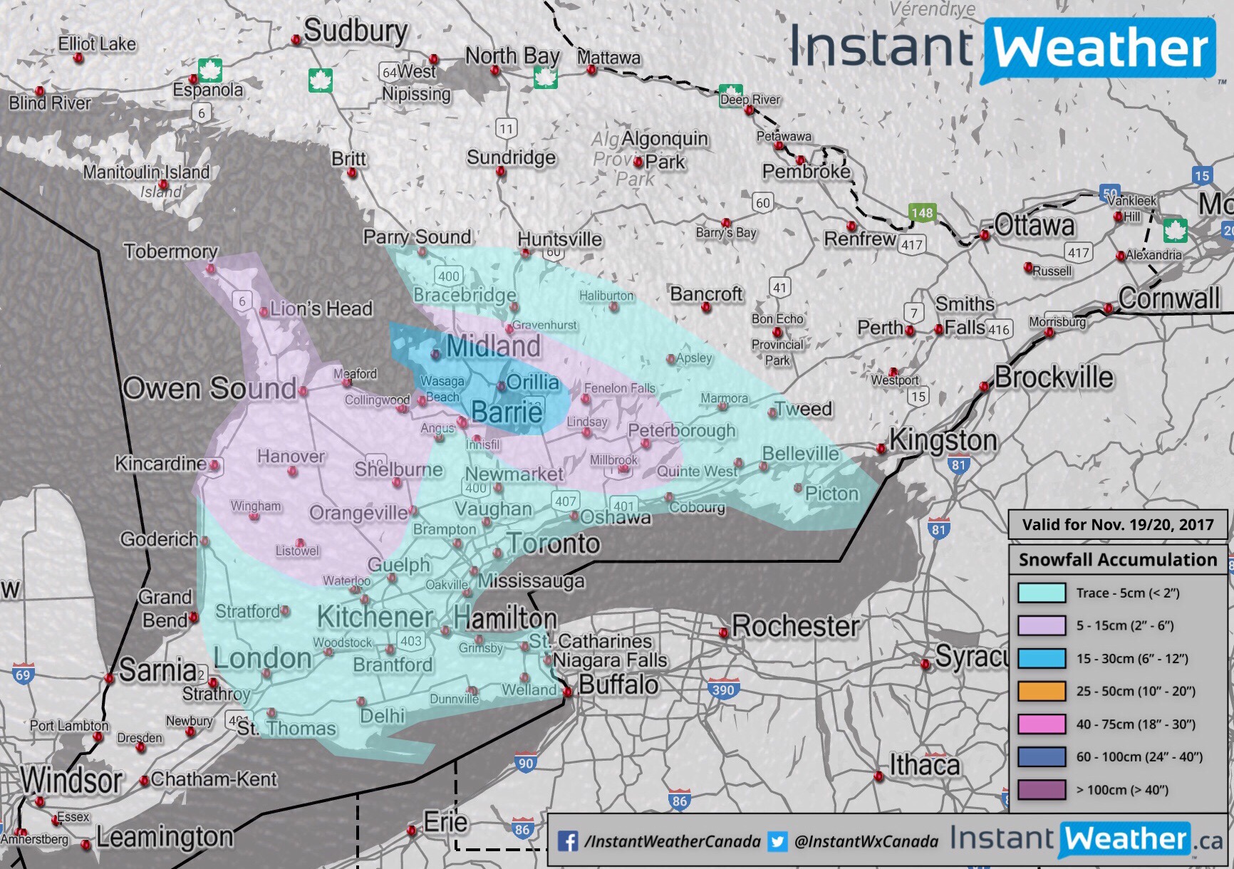 Snow Squalls Expected Starting Sunday; Midland and Orillia Region Could ...