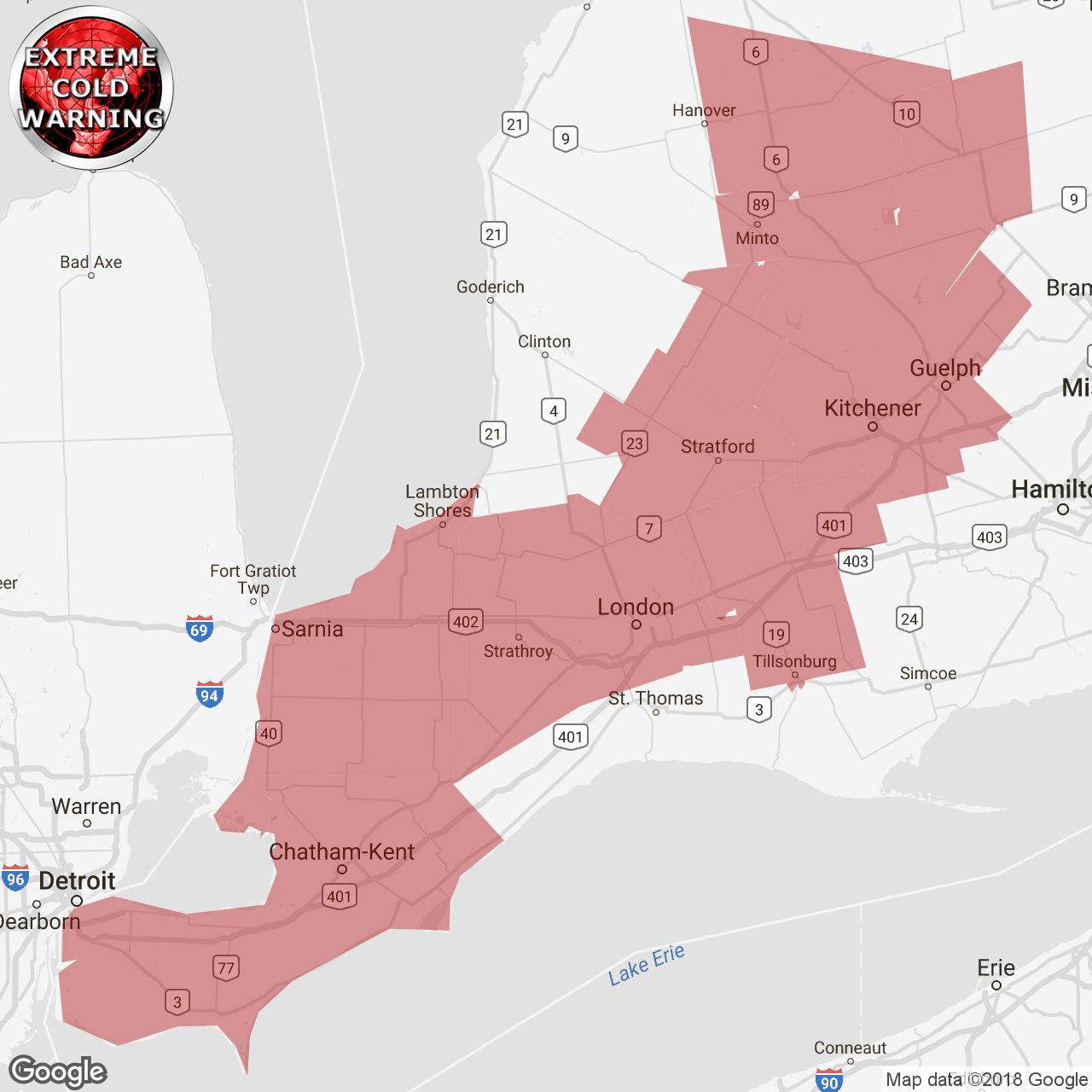 Extreme Cold Warning Issued