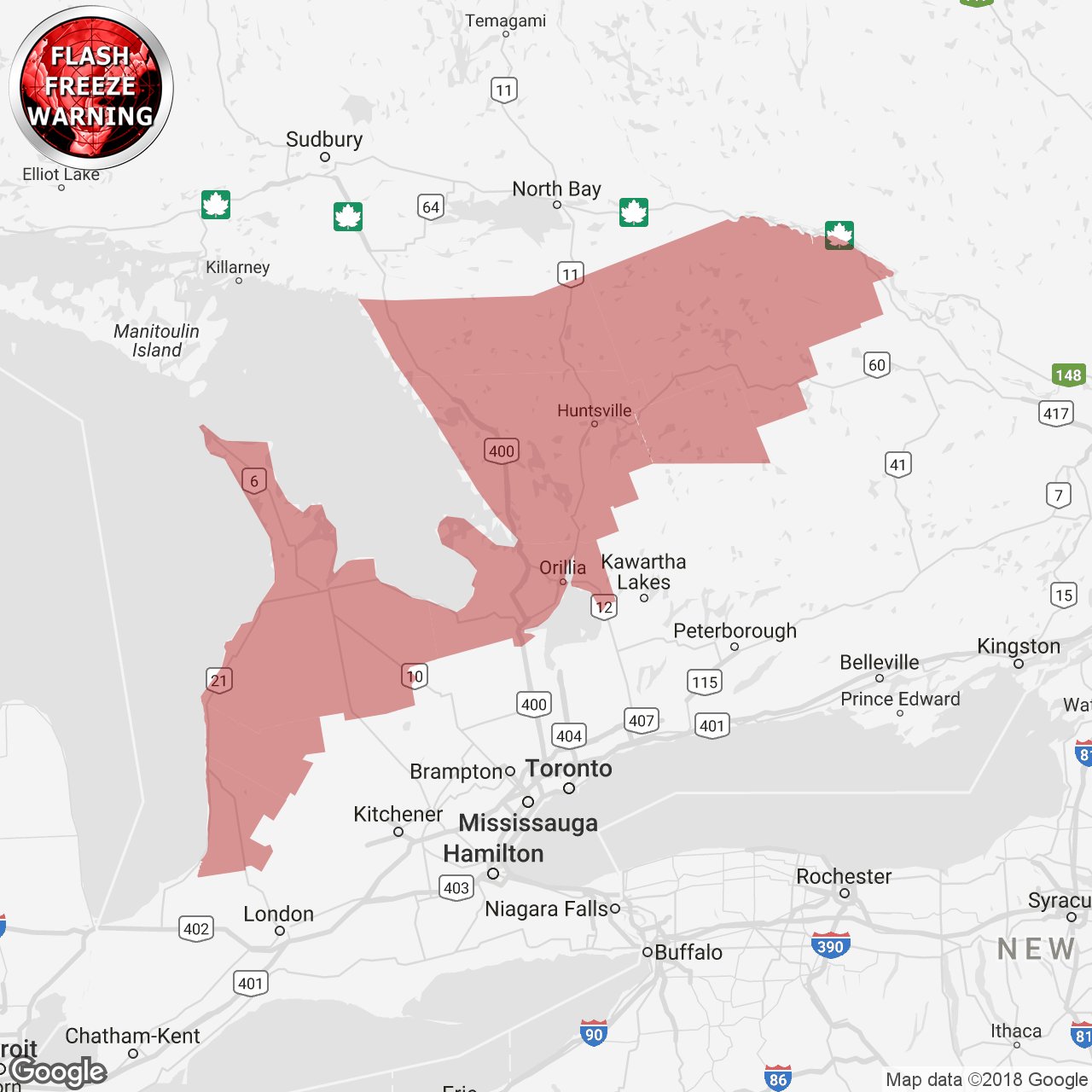 Flash Freeze Warning Issued