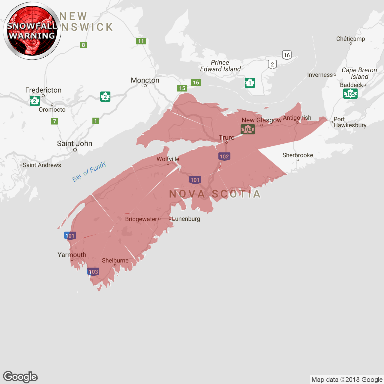 Snowfall Warning Issued