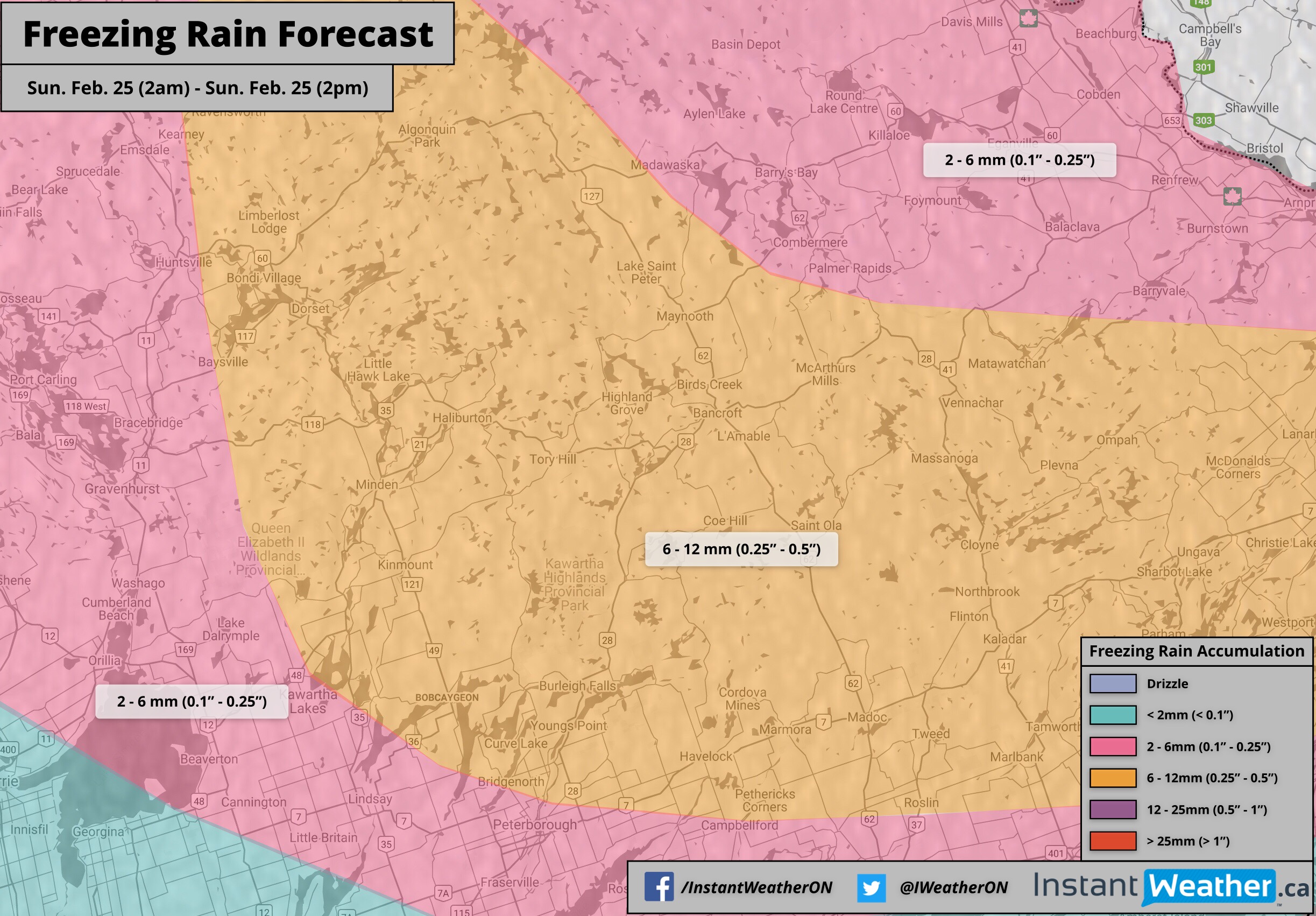Risk of Prolonged Freezing Rain Across Parts of Southern Ontario on ...