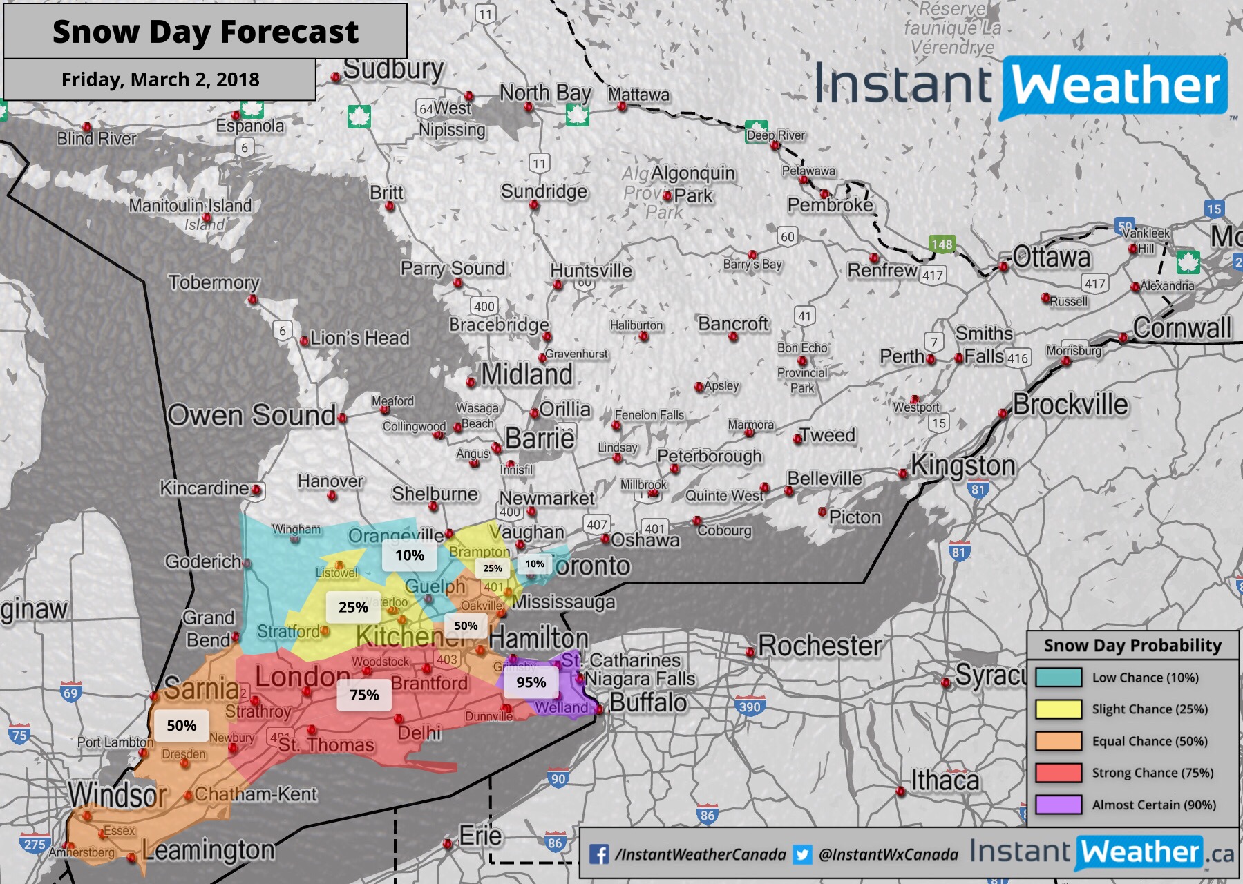 “Snow Day” forecast for Friday, March 2, 2018