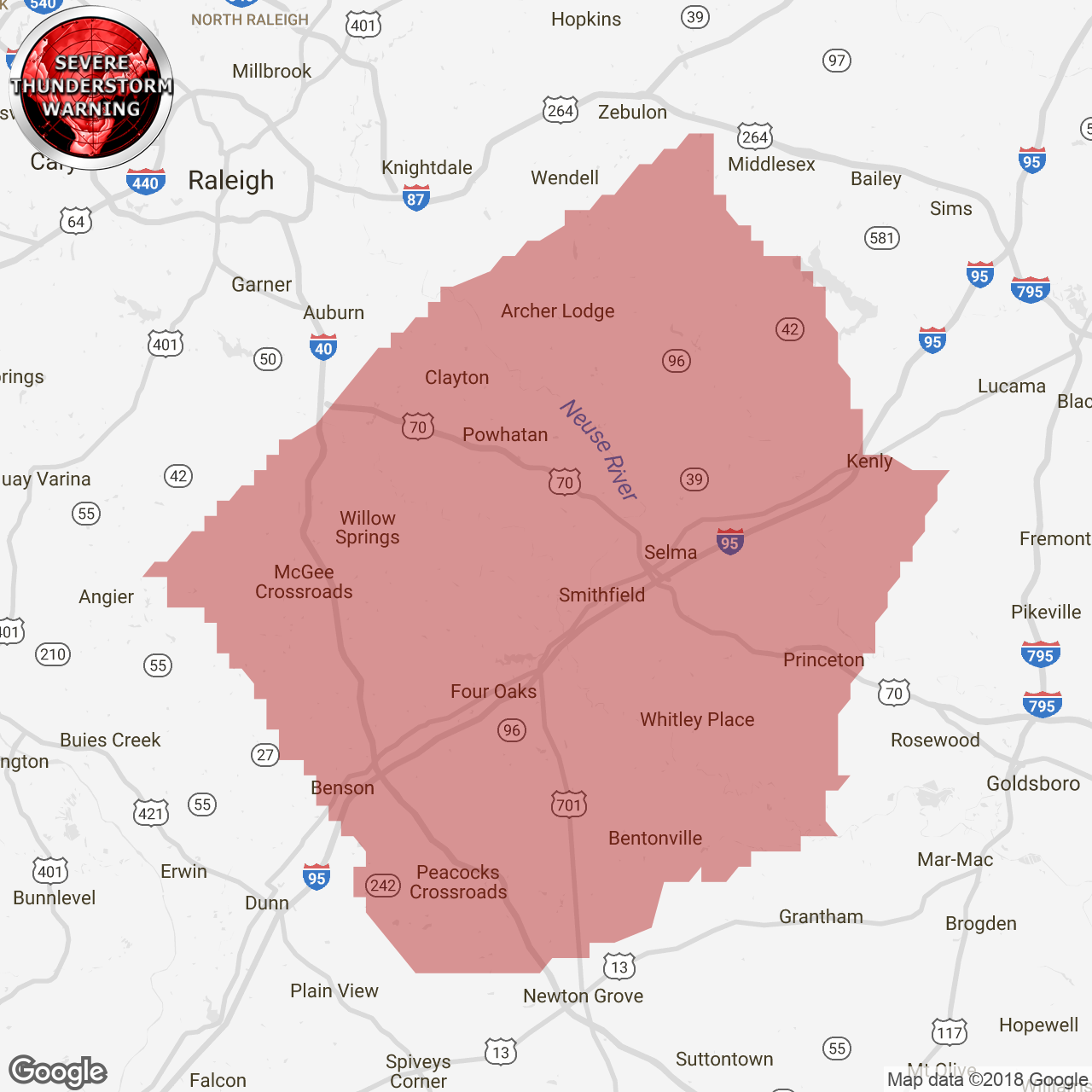 Severe Thunderstorm Warning Issued