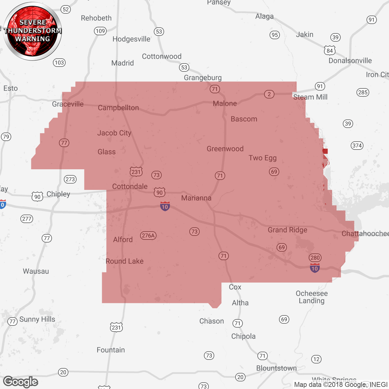 Severe Thunderstorm Warning Issued