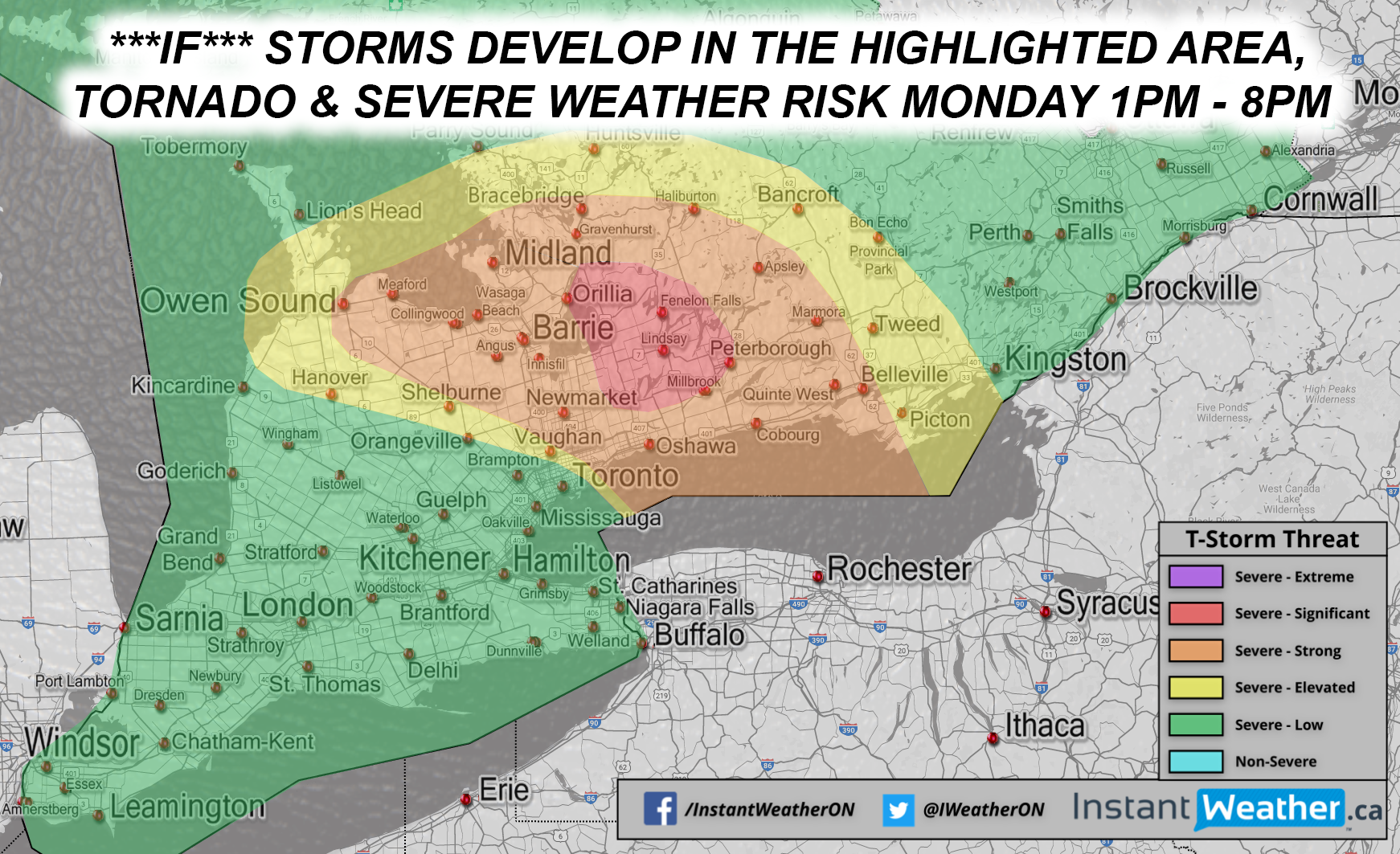 MONDAY: ***IF*** STORMS DEVELOP IN THE HIGHLIGHTED AREA, TORNADO ...