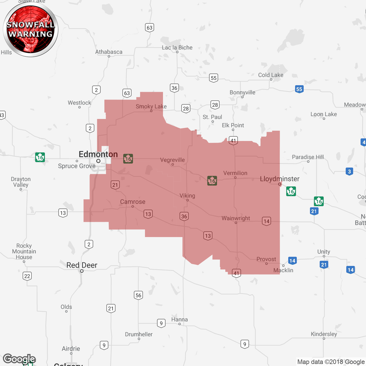 Snowfall Warning Issued