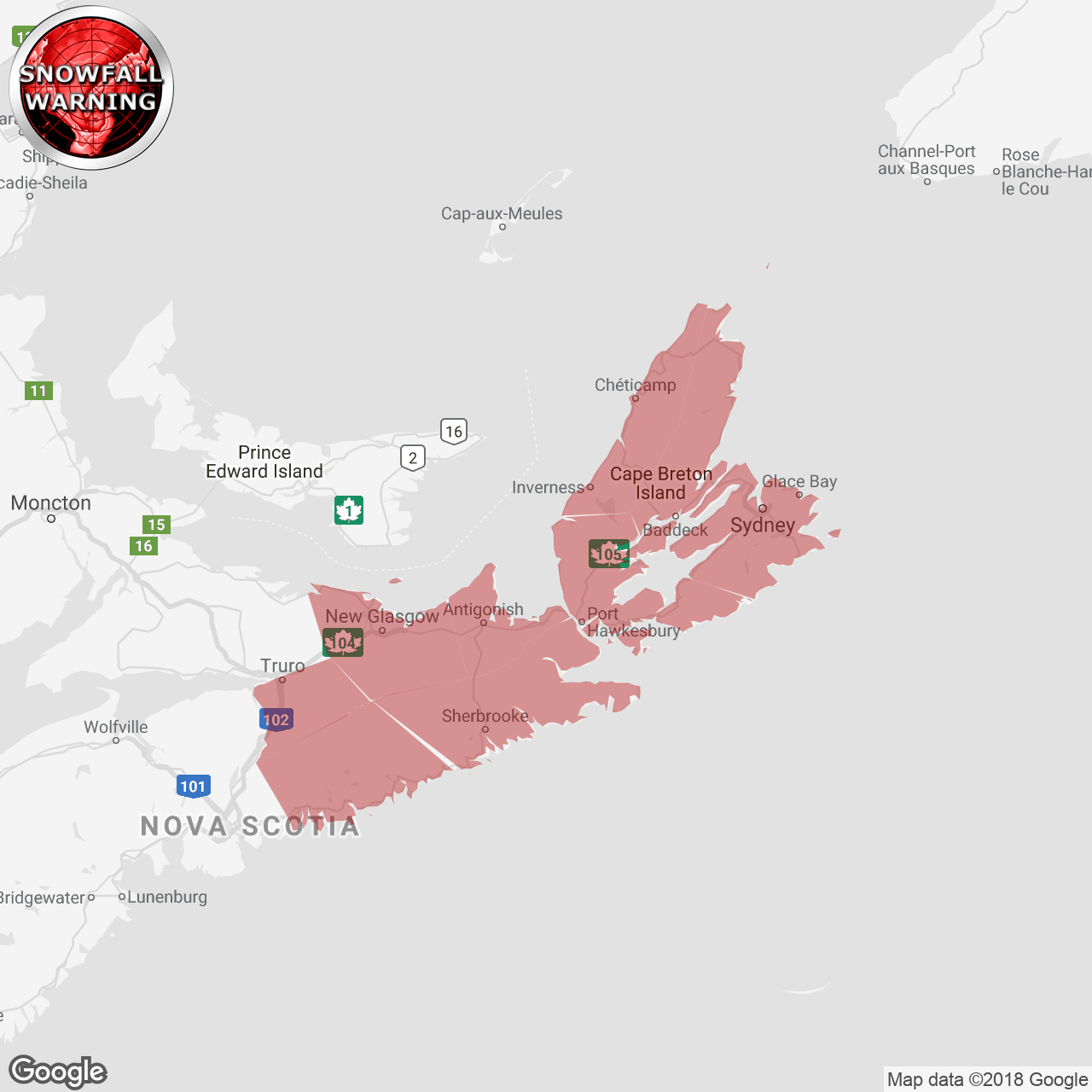 Snowfall Warning Issued