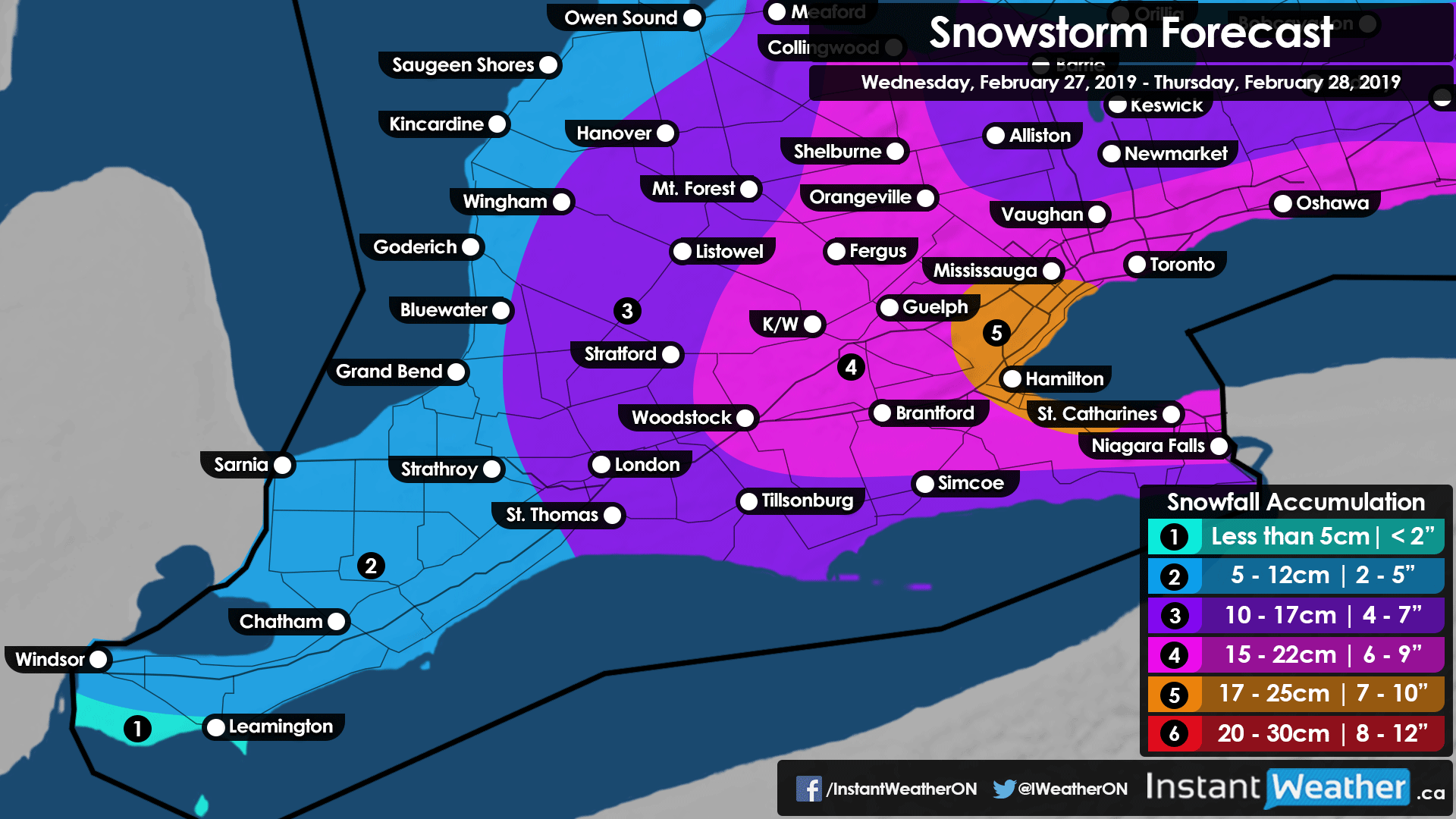 Impactful Snowstorm for the Golden Horseshoe and Parts of Southwestern & South-Central Ontario ...