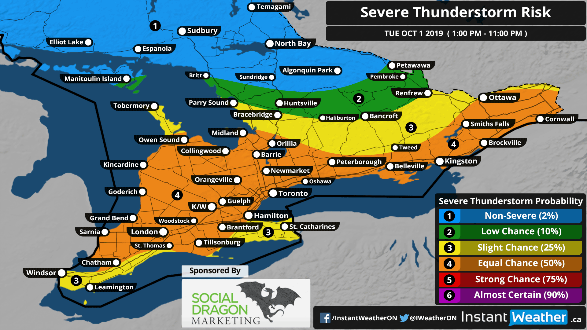 Severe Thunderstorm Risk This Afternoon & Evening; 100km/h+ Damaging ...