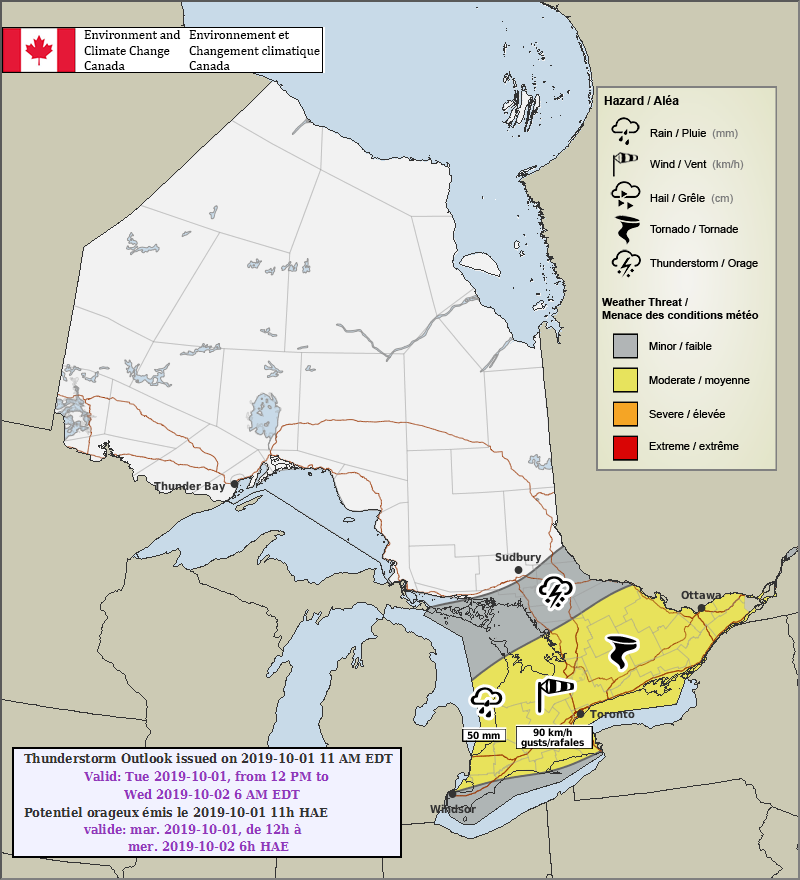 Severe Thunderstorm Risk This Afternoon & Evening; 100km/h+ Damaging ...