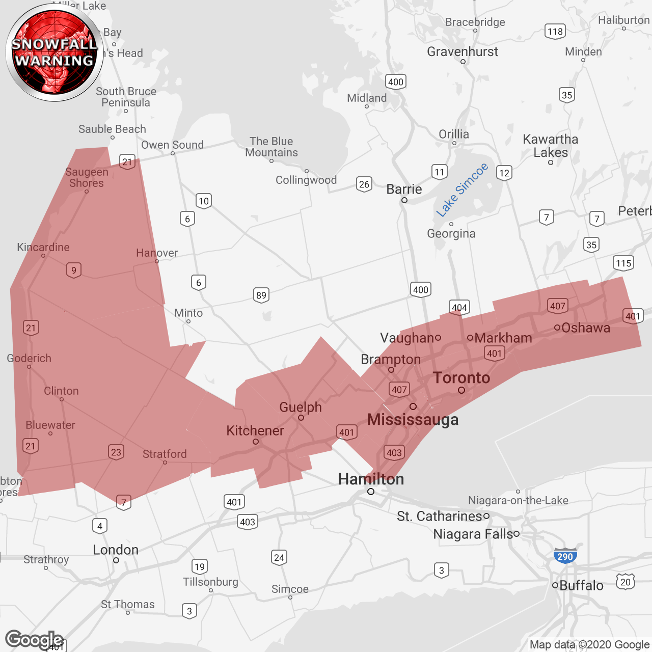 Snowfall Warning Issued