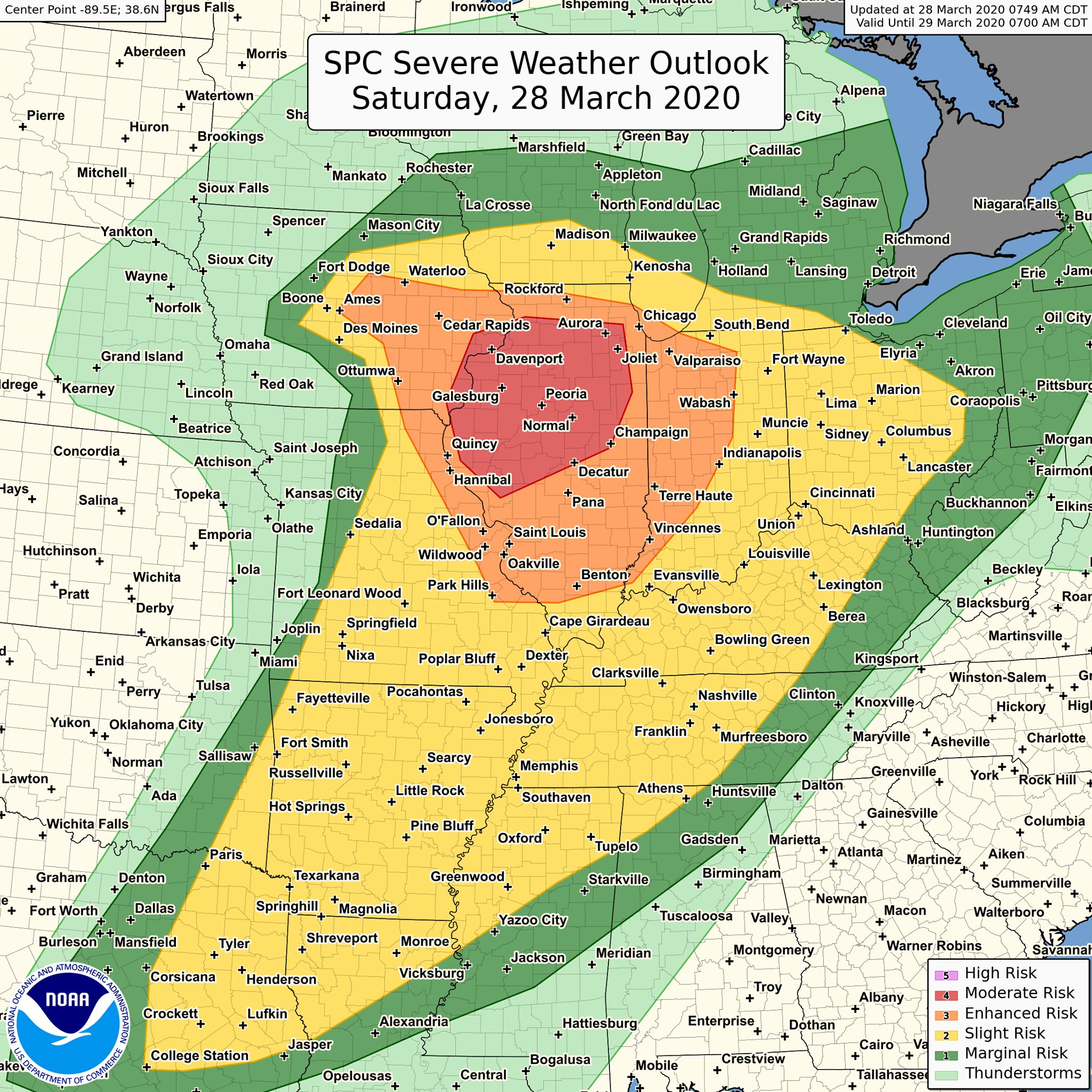 #BREAKING - 95% CHANCE OF TORNADO WATCH SAYS SPC (Saturday, March 28th ...