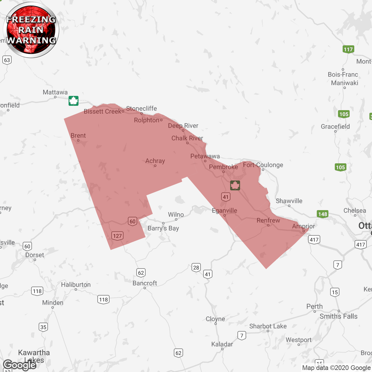 Freezing Rain Warning Issued