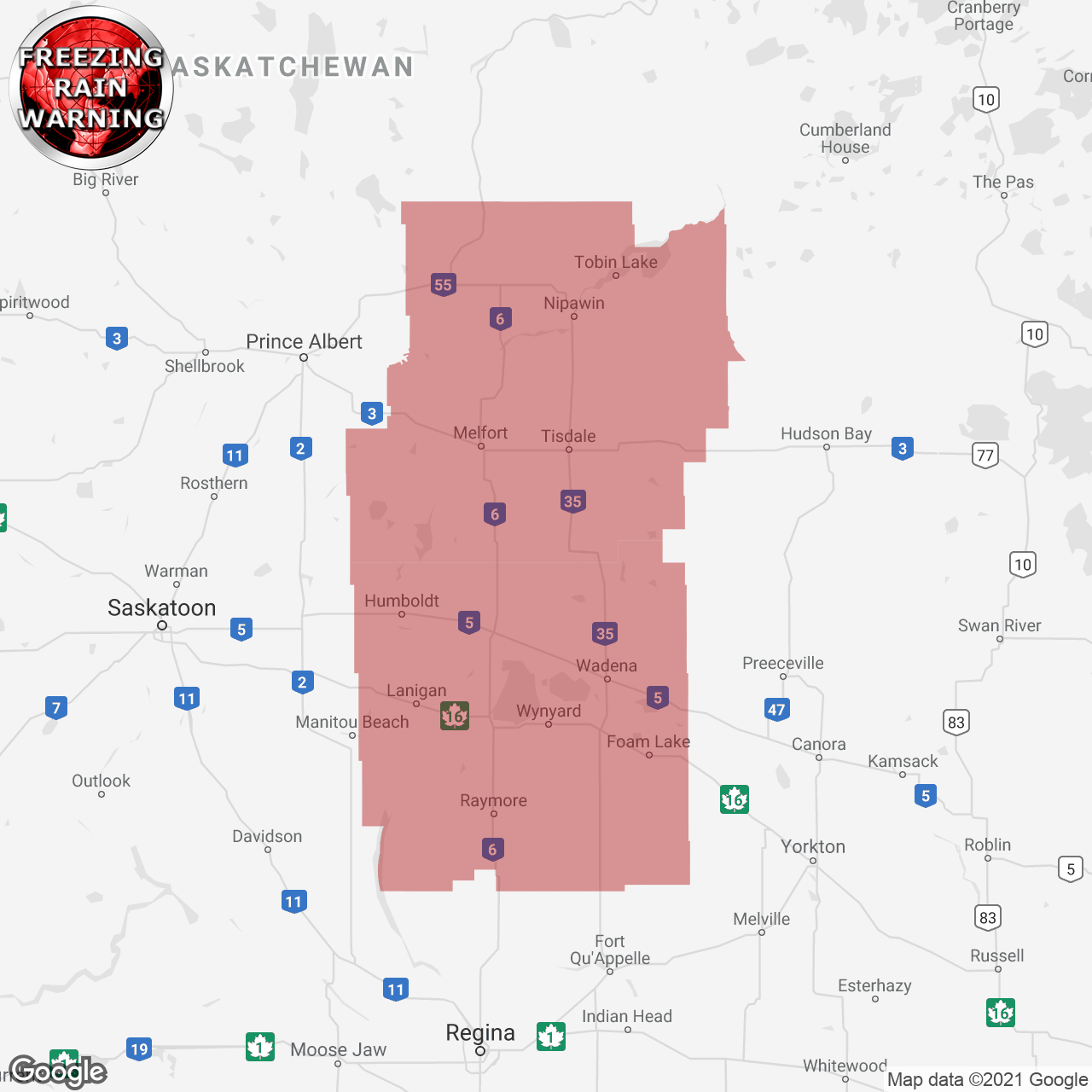 Freezing Rain Warning Issued