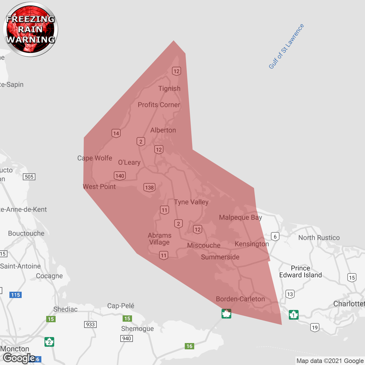 Freezing Rain Warning Issued