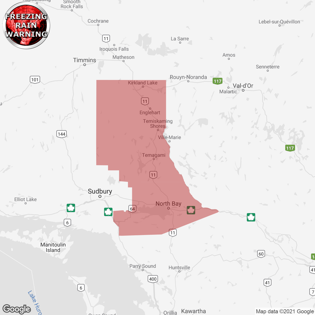 Freezing Rain Warning Issued