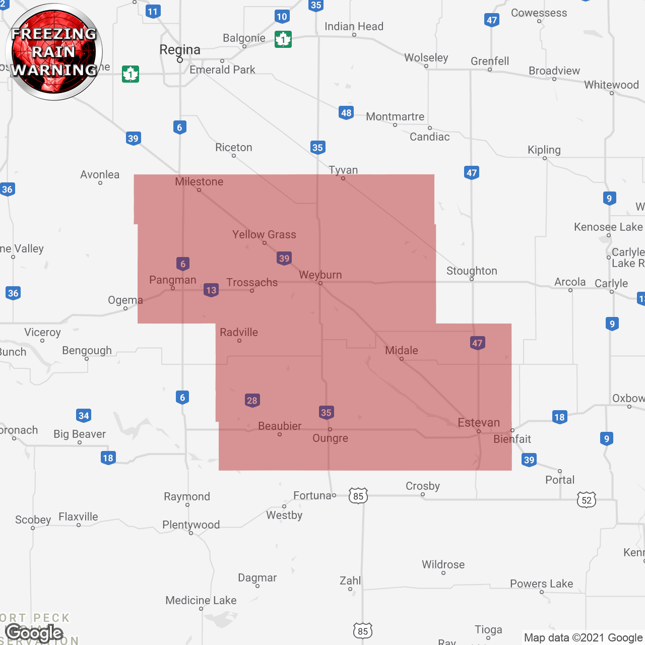 Freezing Rain Warning Issued