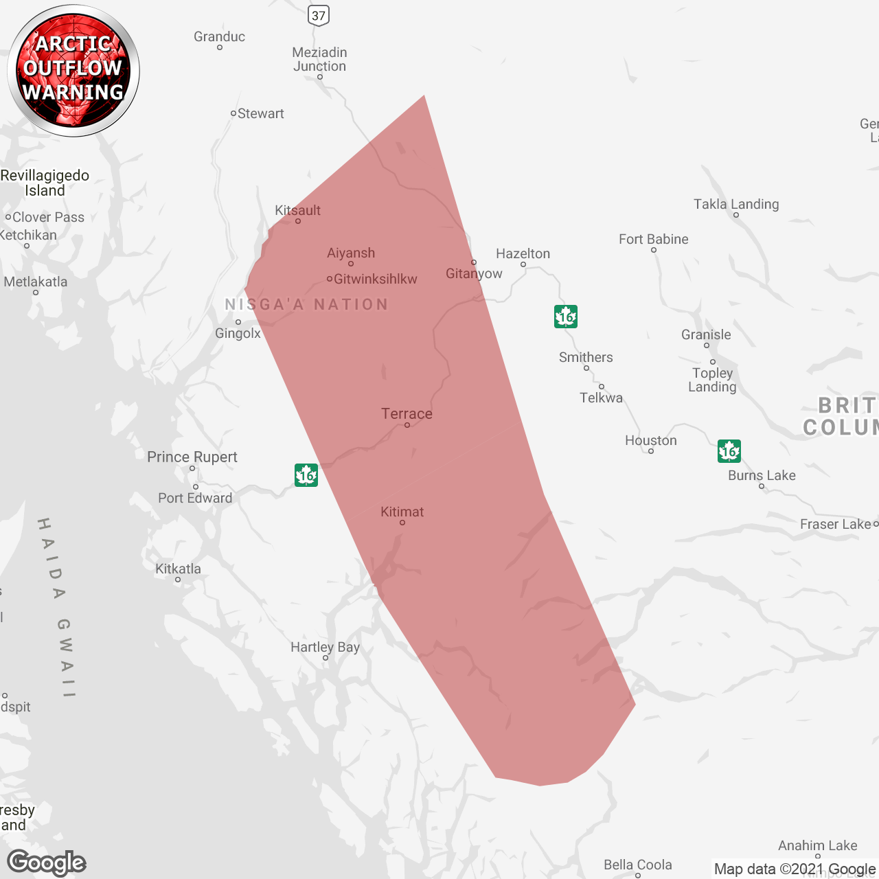 Arctic Outflow Warning Issued