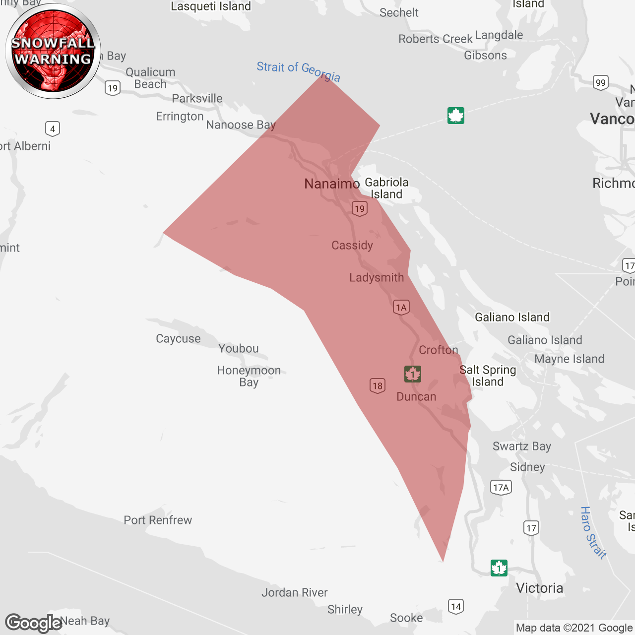 Snowfall Warning Issued