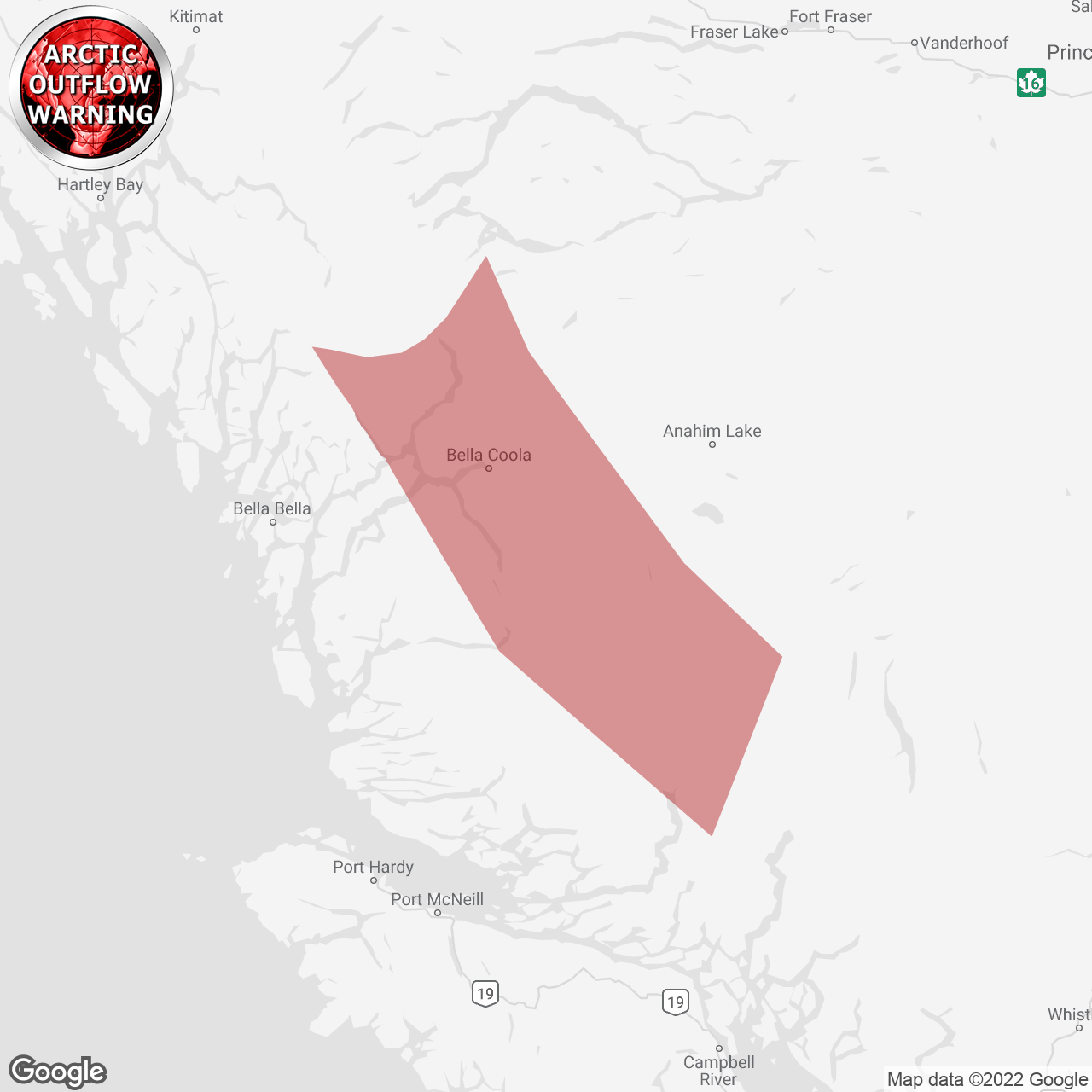 Arctic Outflow Warning Issued