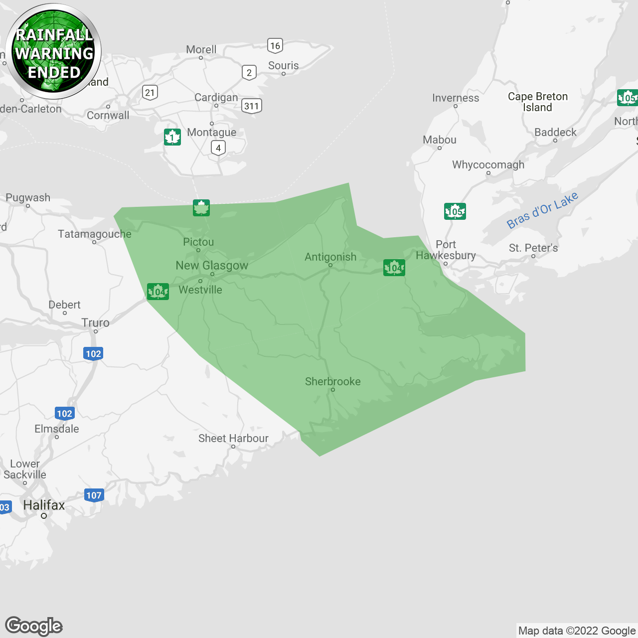 Rainfall Warning Ended