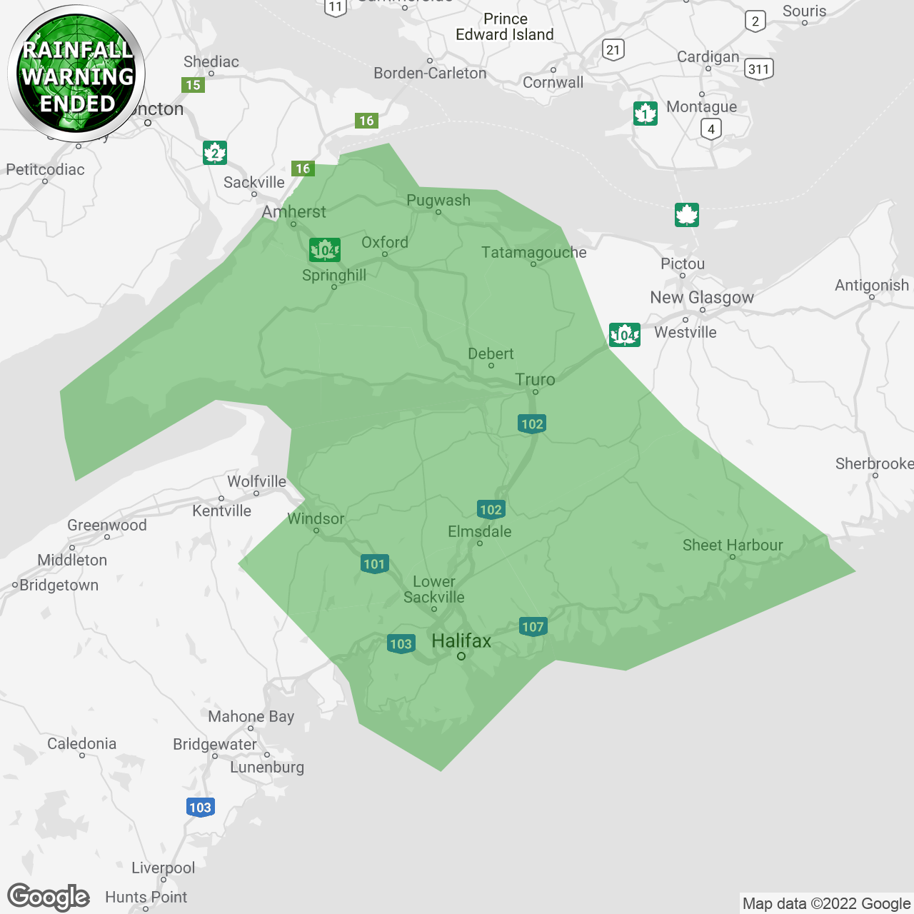 Rainfall Warning Ended