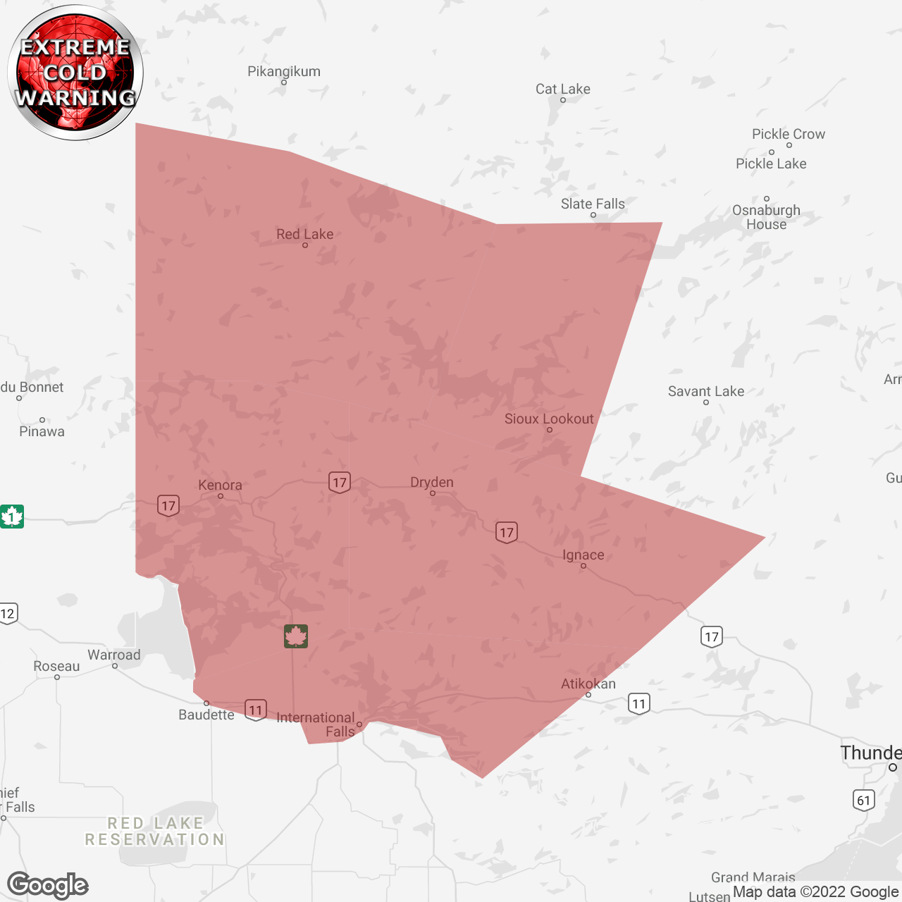 Extreme Cold Warning Issued