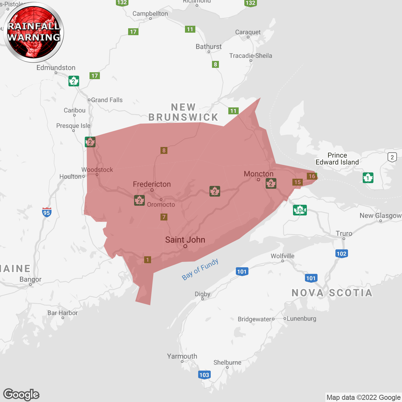 Rainfall Warning Issued