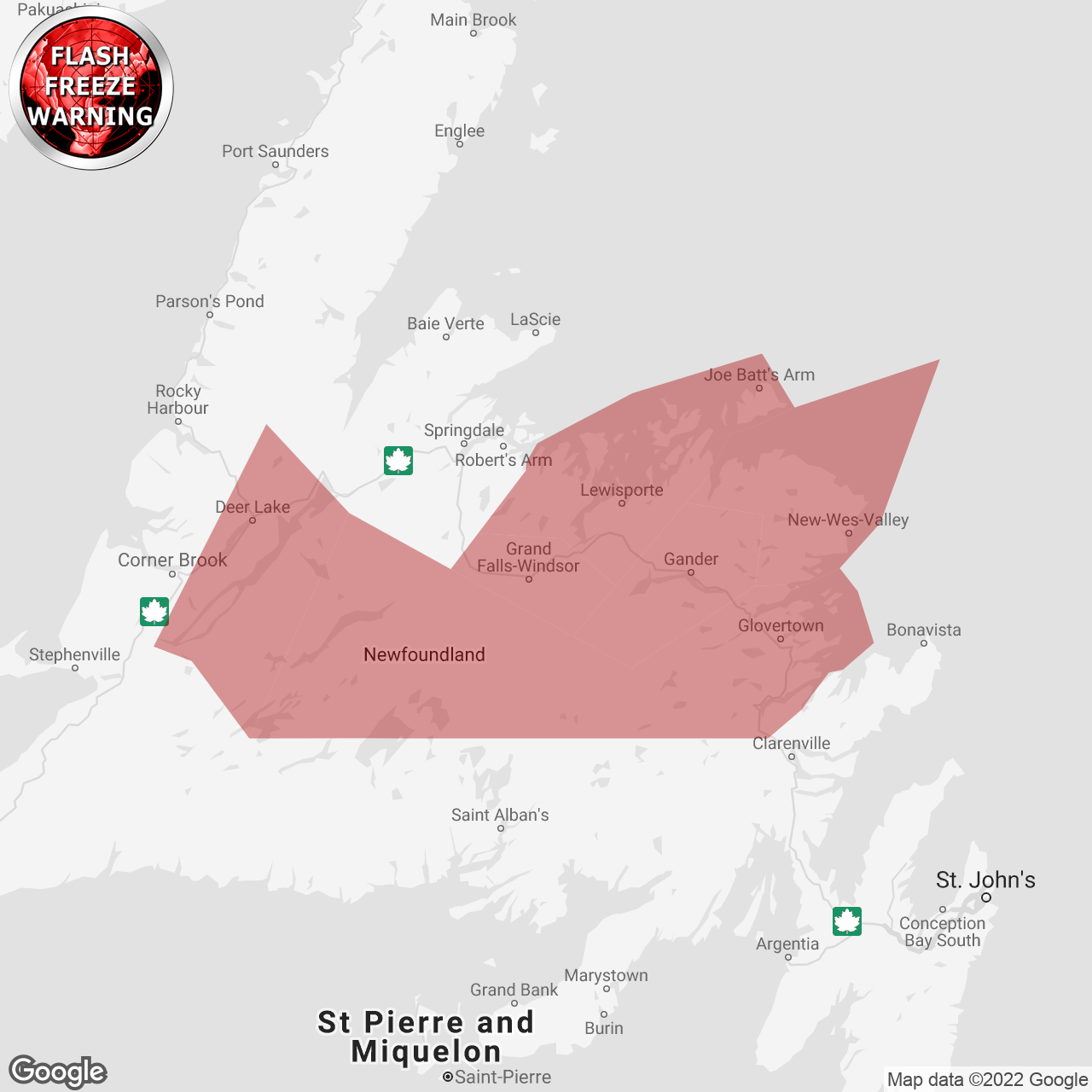 Flash Freeze Warning Issued