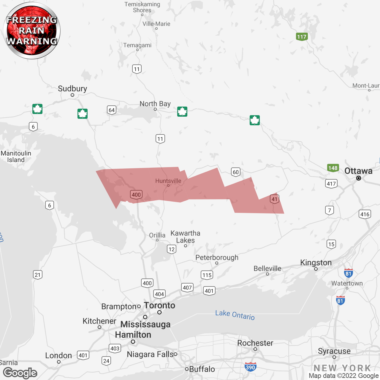 Freezing Rain Warning Issued