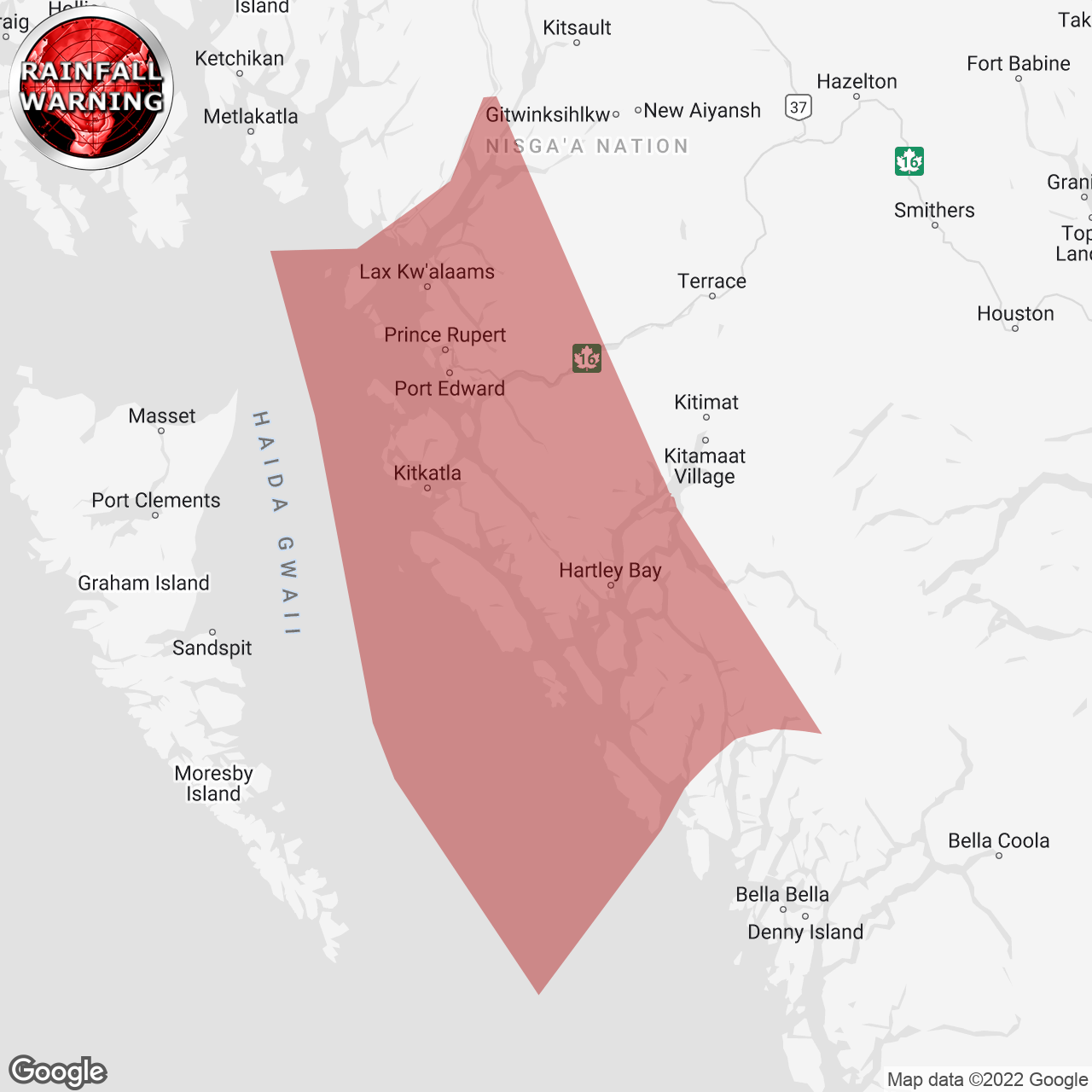 Rainfall Warning Issued