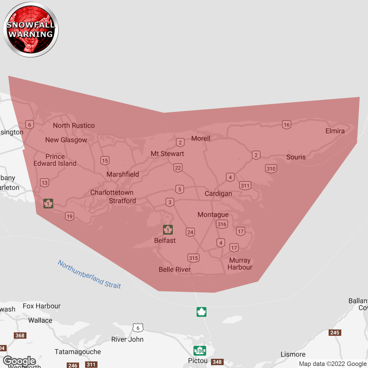 Snowfall Warning Issued