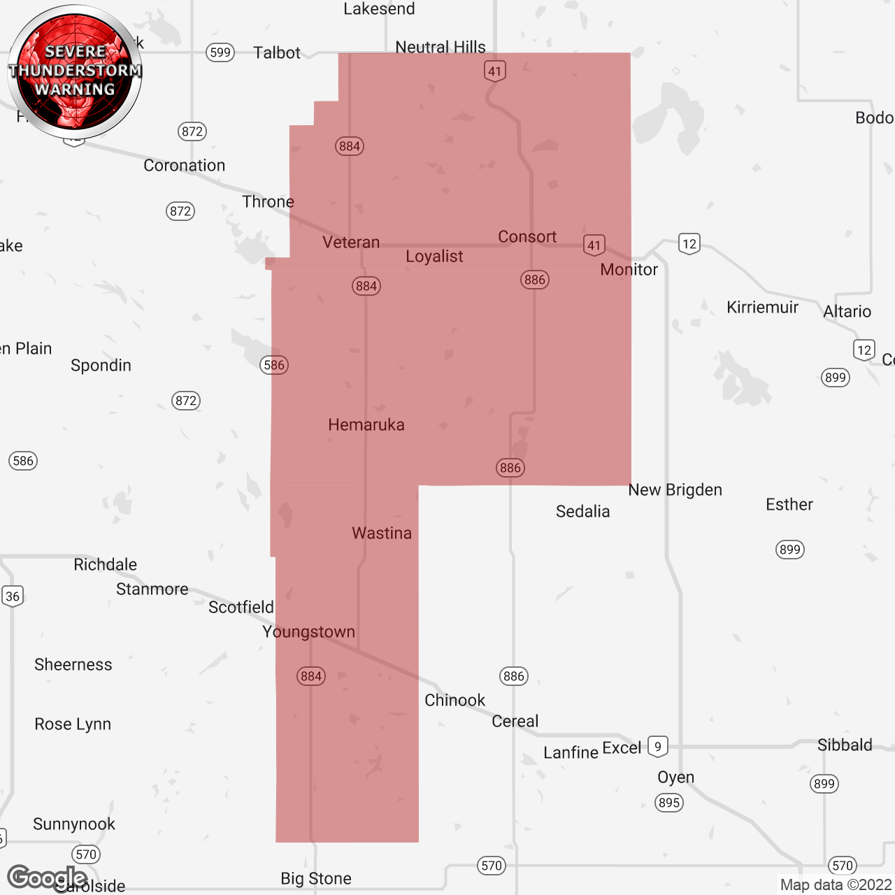 Severe Thunderstorm Warning Issued