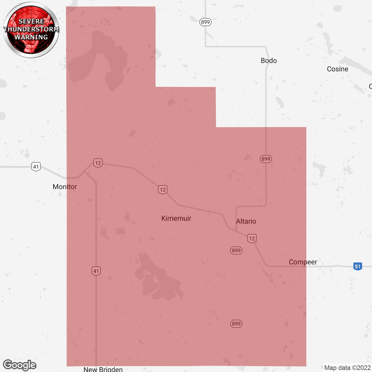 Severe Thunderstorm Warning Issued