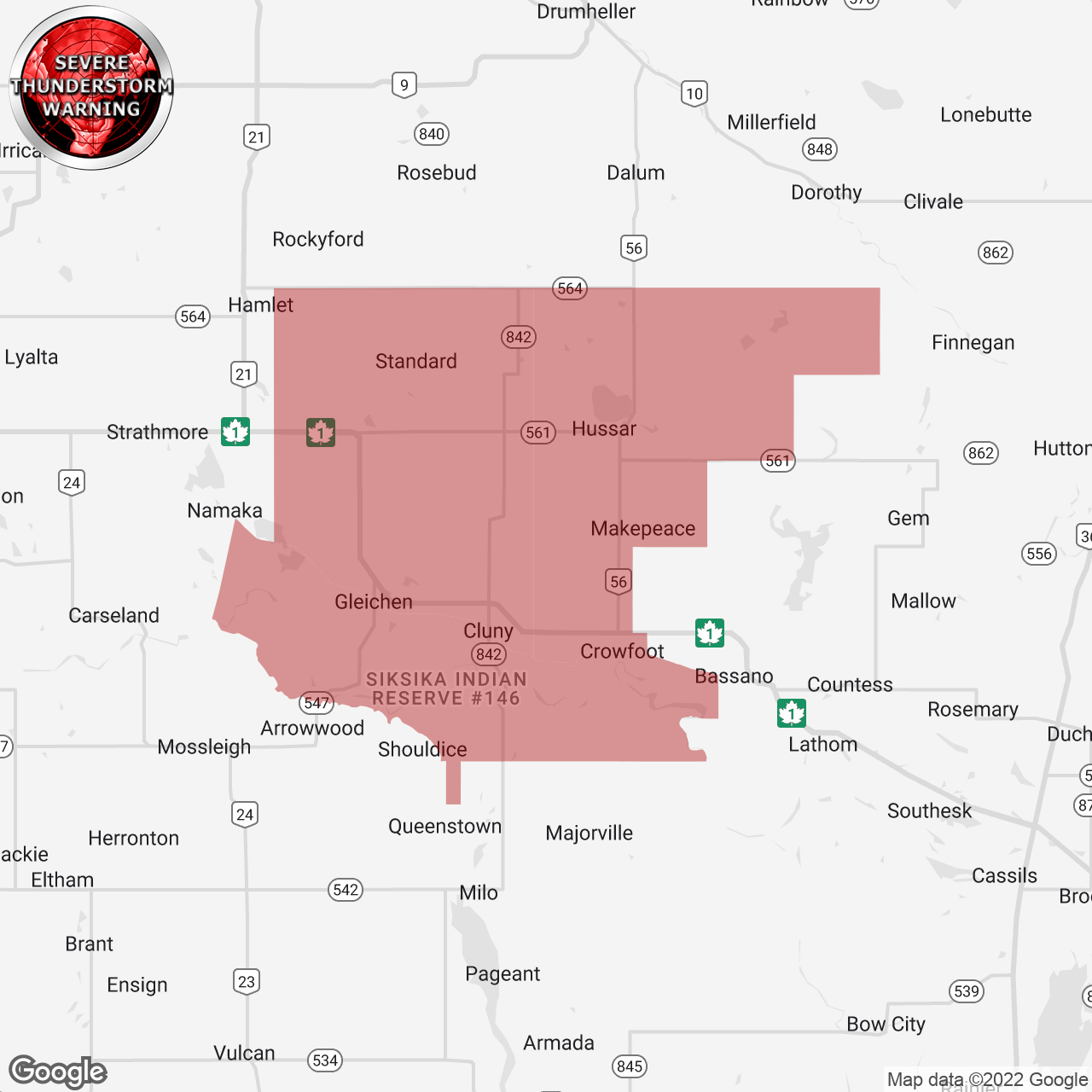 Severe Thunderstorm Warning Issued