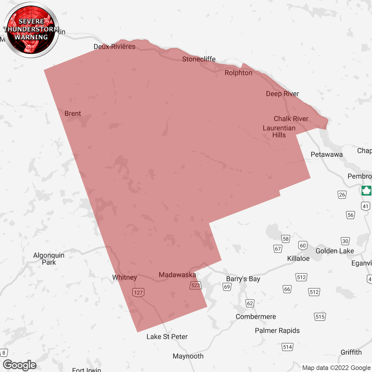 Severe Thunderstorm Warning Issued