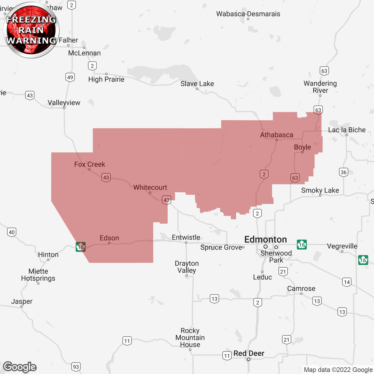 Freezing Rain Warning Issued