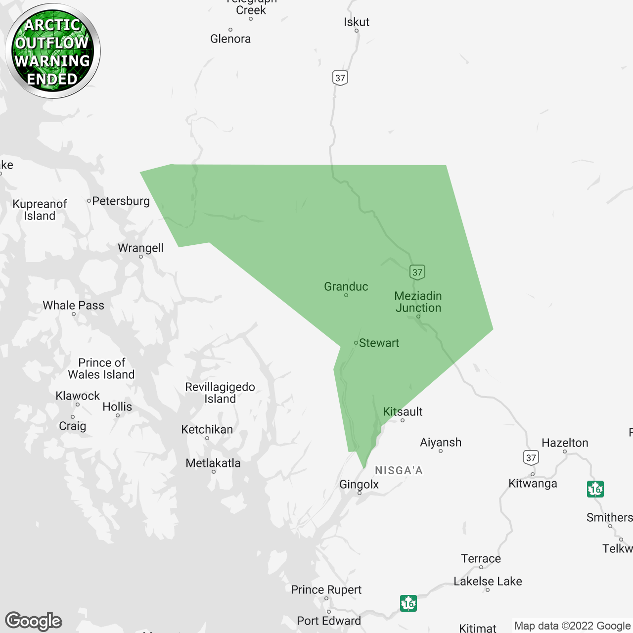 Arctic Outflow Warning Ended