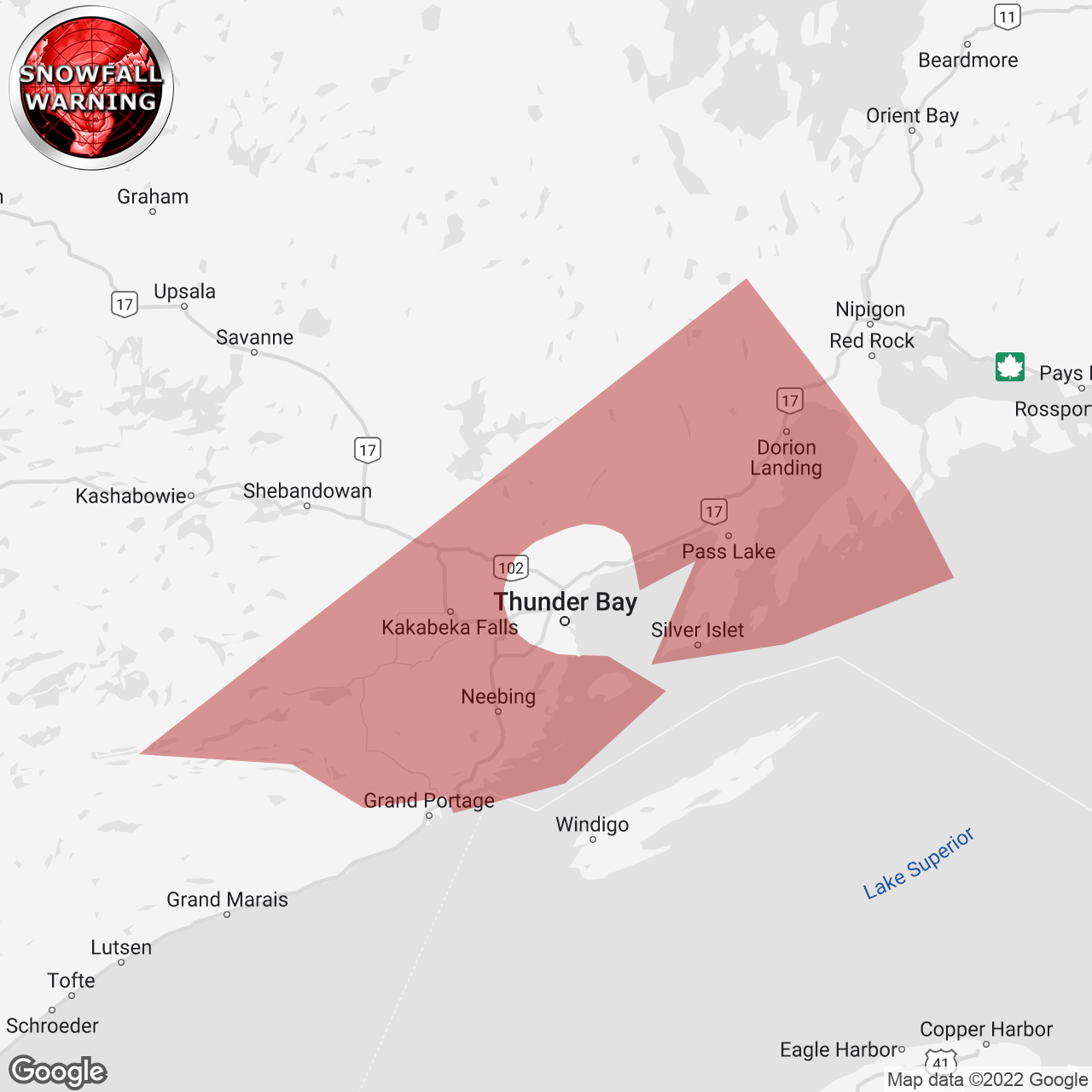 Snowfall Warning Issued