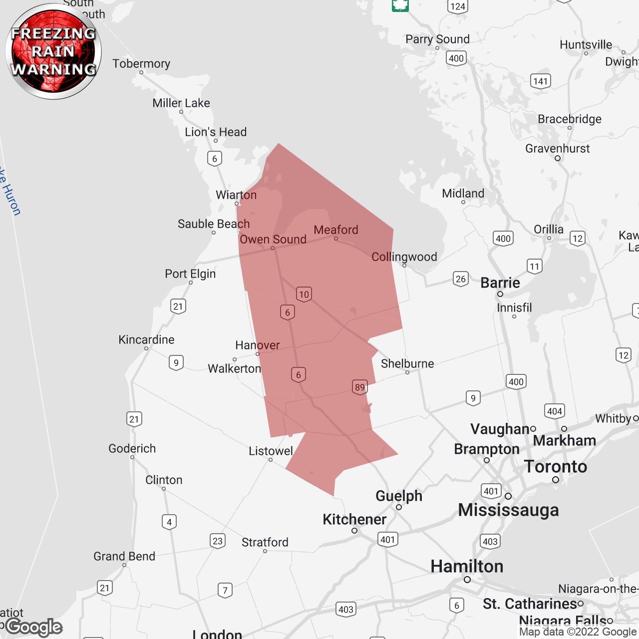 Freezing Rain Warning Issued