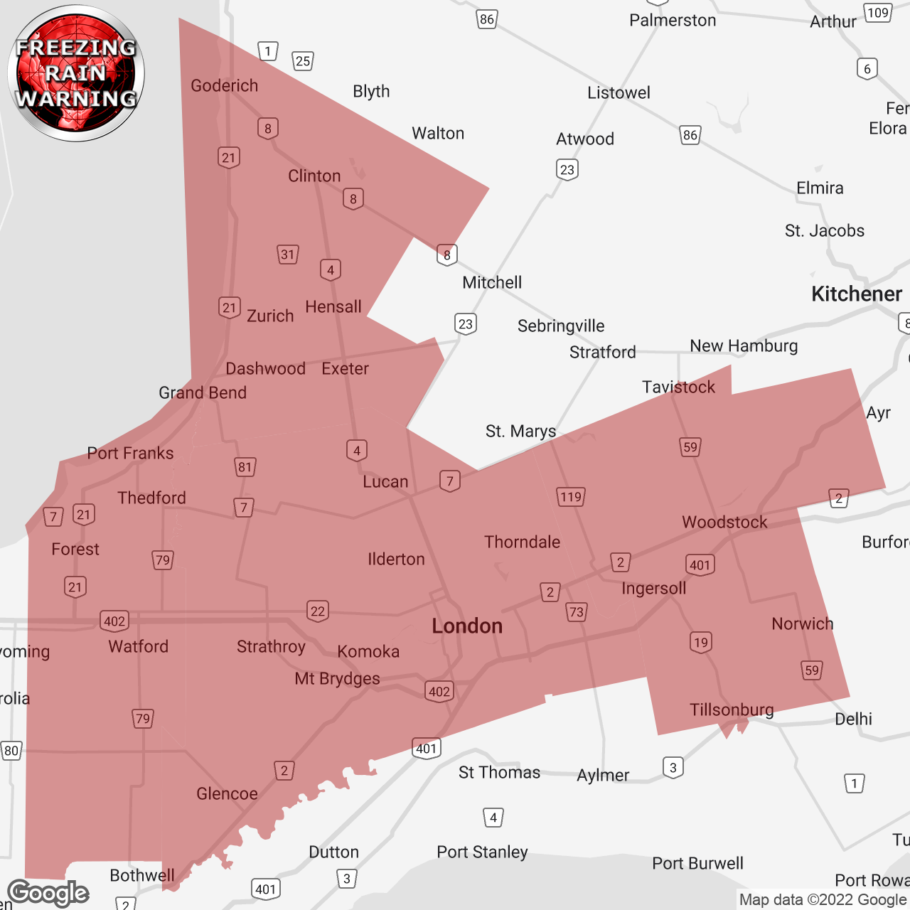 Freezing Rain Warning Issued