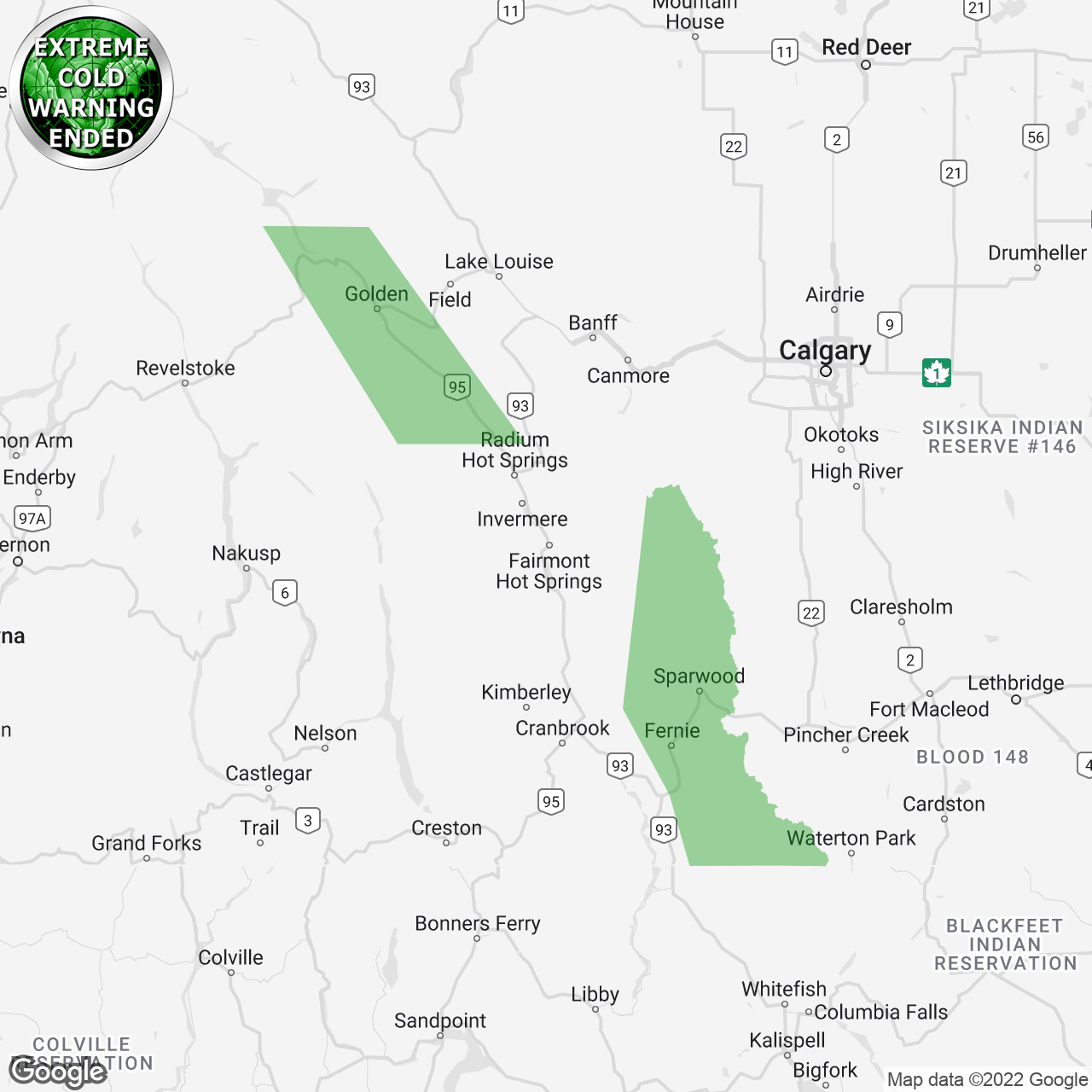 Extreme Cold Warning Ended