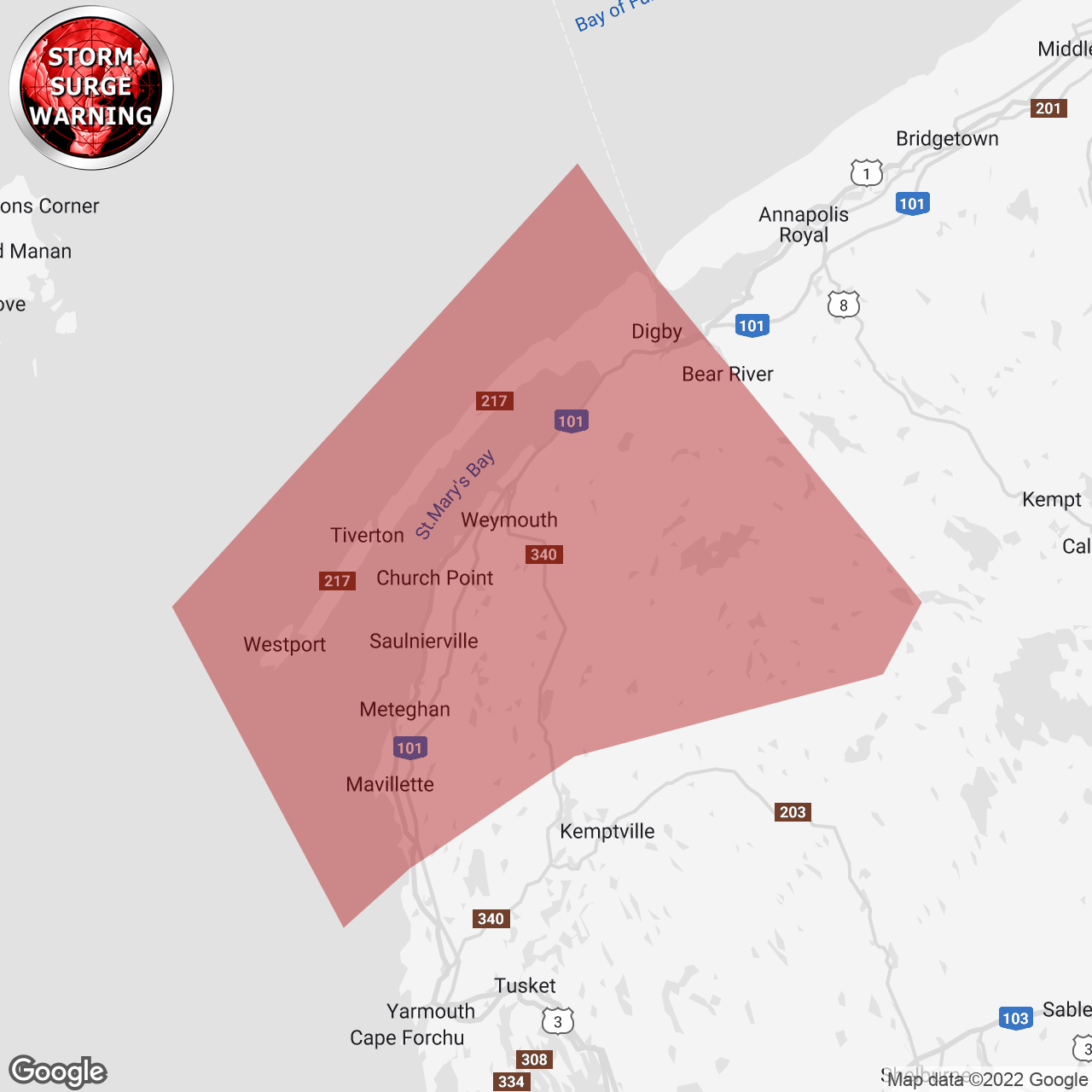 Storm Surge Warning Issued