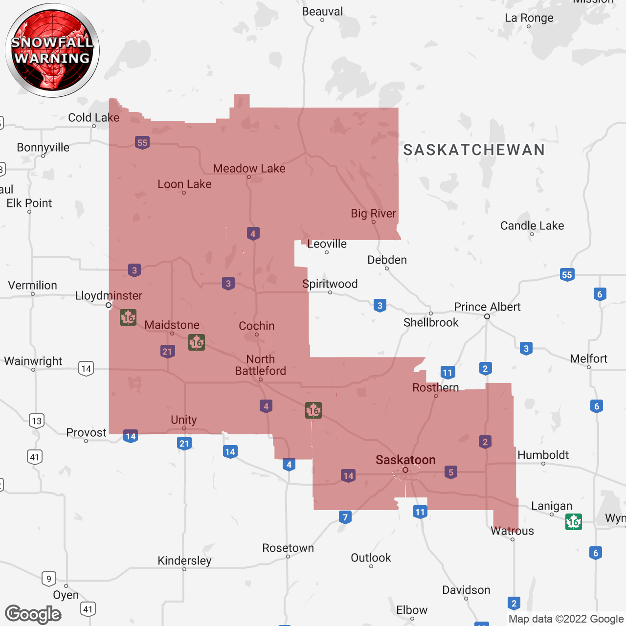 Snowfall Warning Issued