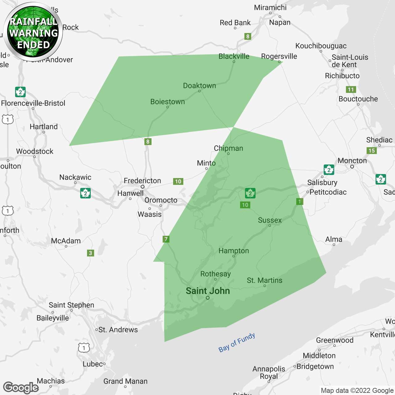 Rainfall Warning Ended