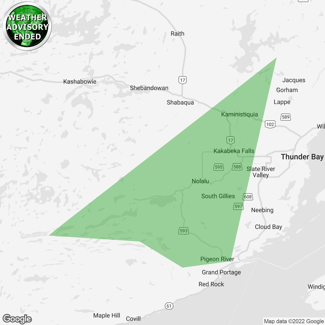 Weather Advisory Ended